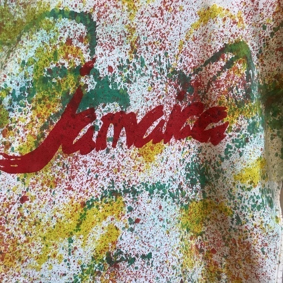 Vintage | Tops | Vintage Jamaica Paint Splatter Single Stitch Tee ...
